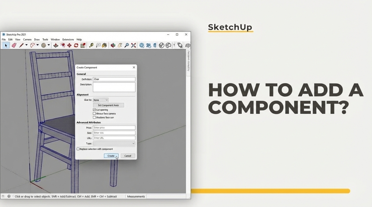 ᐈ SketchUp - how to add a component? Guide, tutorial ️ CGwisdom.com blog