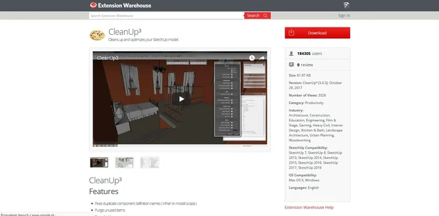 ᐈ Sketchup - Optimization of ready-made models - Overview of the CleanUp plugin - Tutorial ...